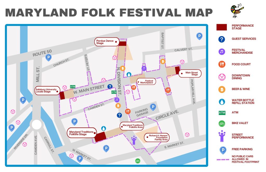 Free 3 day Folk Music Outdoor Event Salisbury Maryland