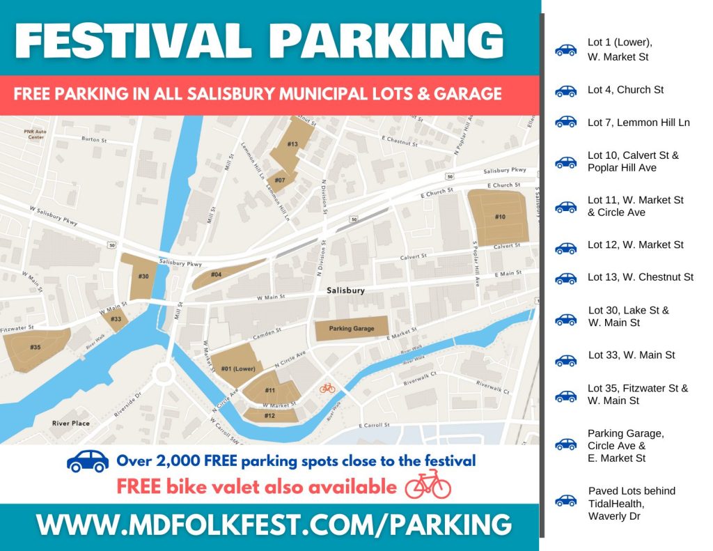 Directions / Parking | Maryland Folk Festival Salisbury MD | Music Festival